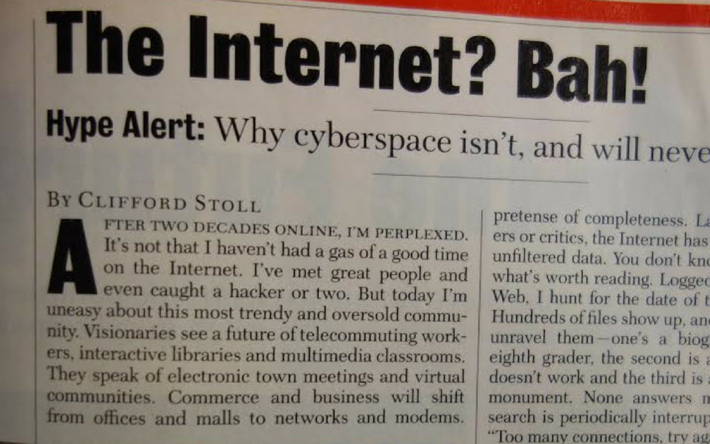 25 years on, here are the worst ever predictions about the internet
