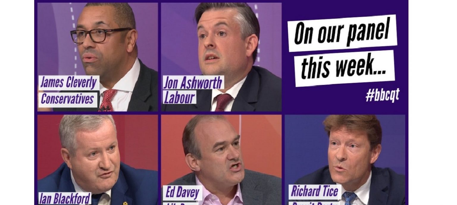It’s 2019, and the BBC is still using all male panels on Question Time ...