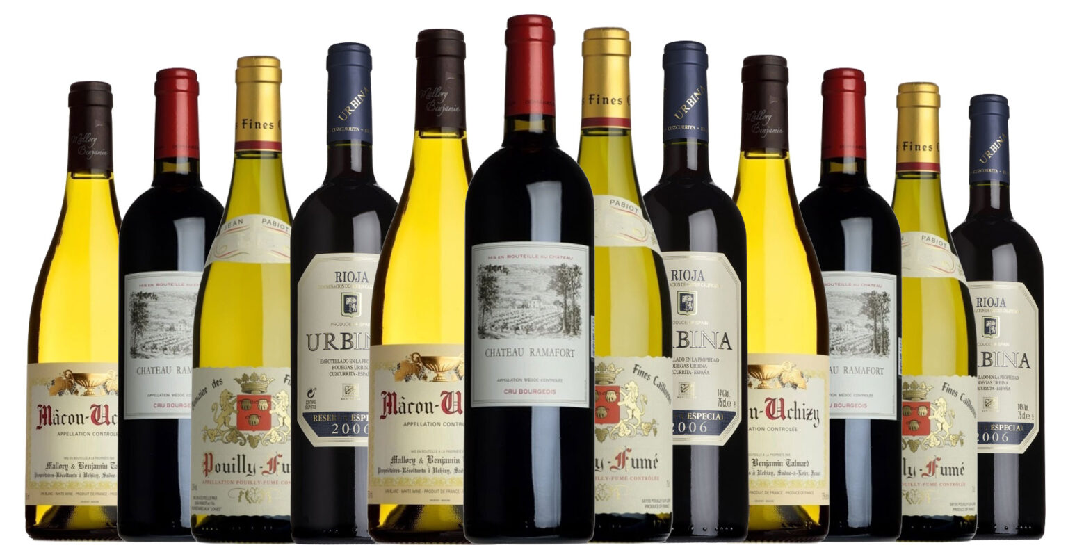 An old Rioja, a simple Claret,and a Burgundy far too nice to put in ...